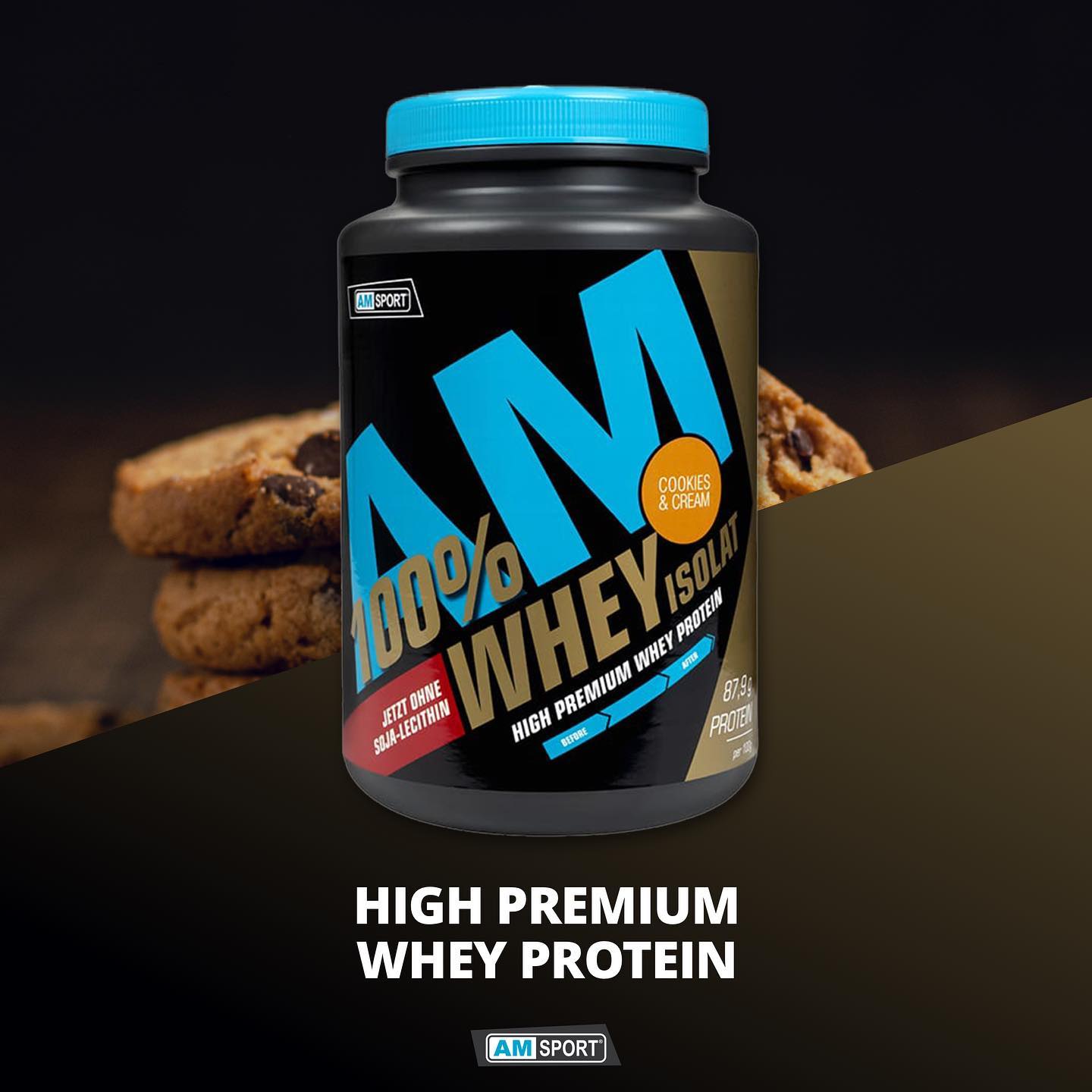 High Premium Whey Protein - 100% Whey Isolat | 700g Dose | Cookies ...
